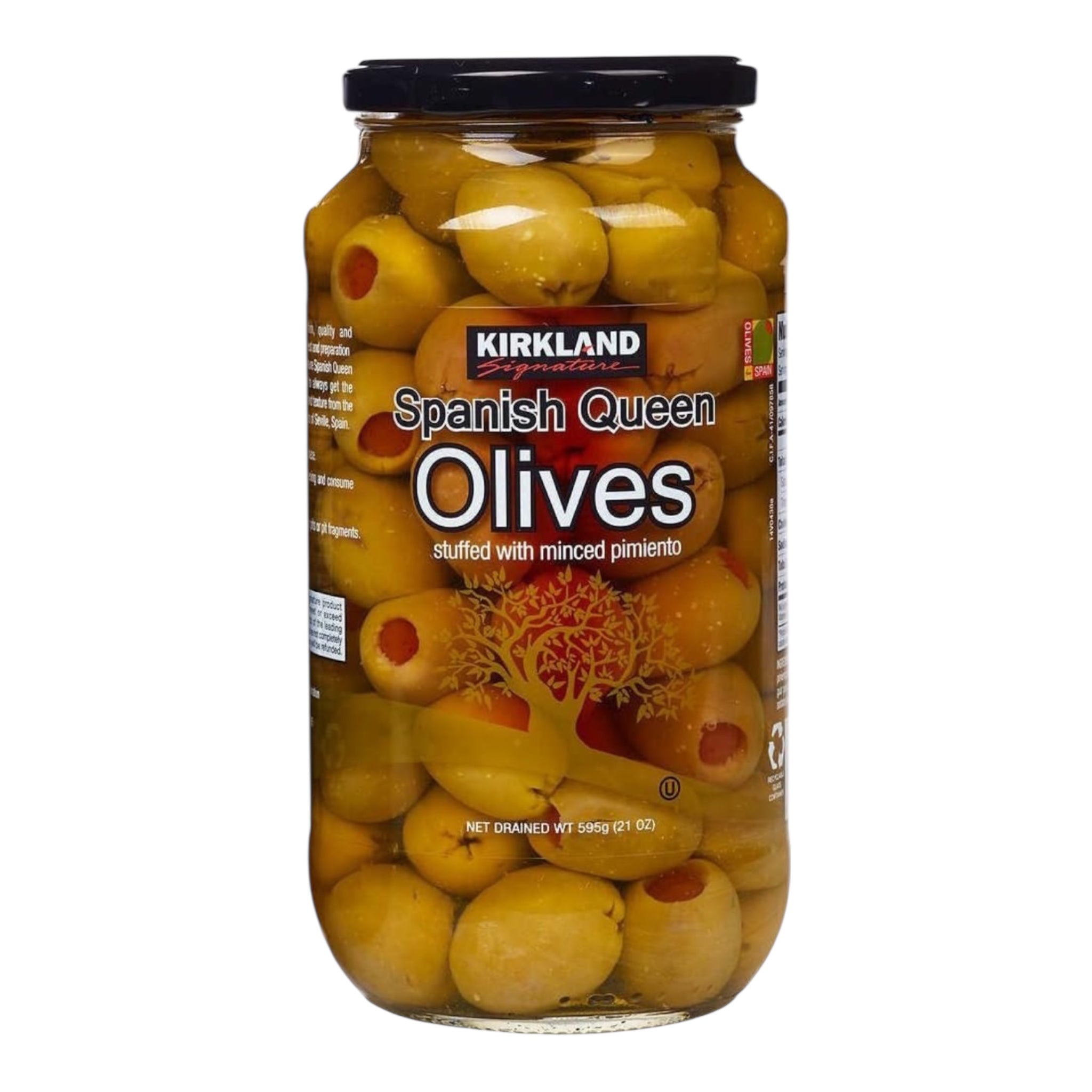 Aceitunas españolas rellenas de pimiento picado, tarro de cristal- 595 ...